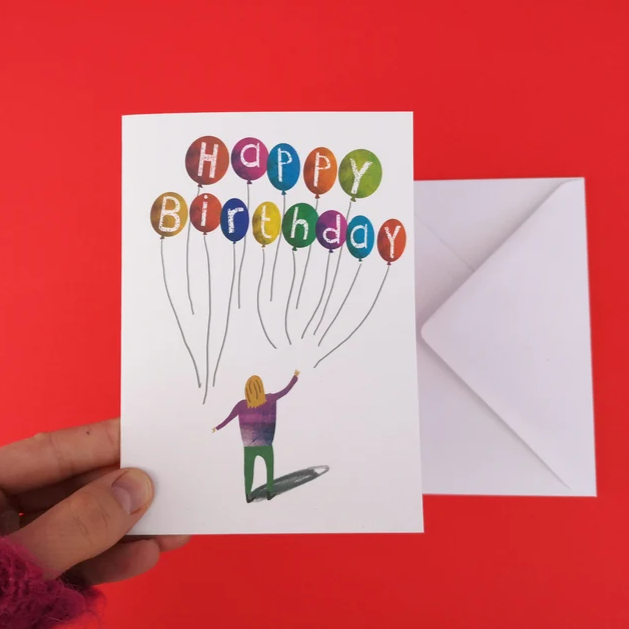 Happy Birthday Balloons - greetings card - Illustrator Kate – Our ...