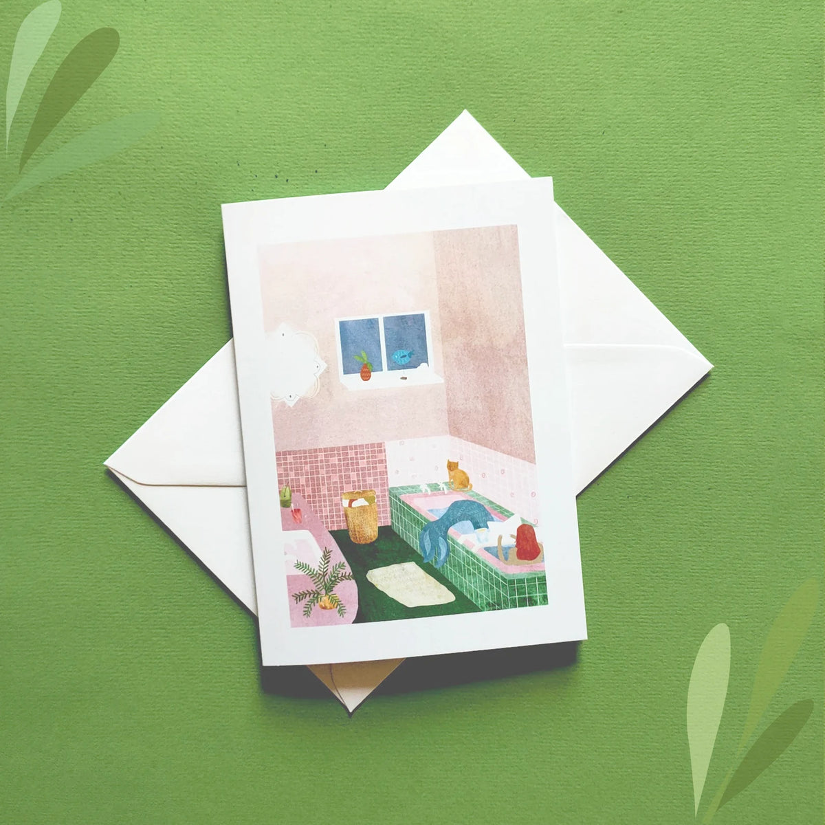 Greetings Card - Mermaid Bath Mum Card - Mothers Day - Illustrator Kat ...