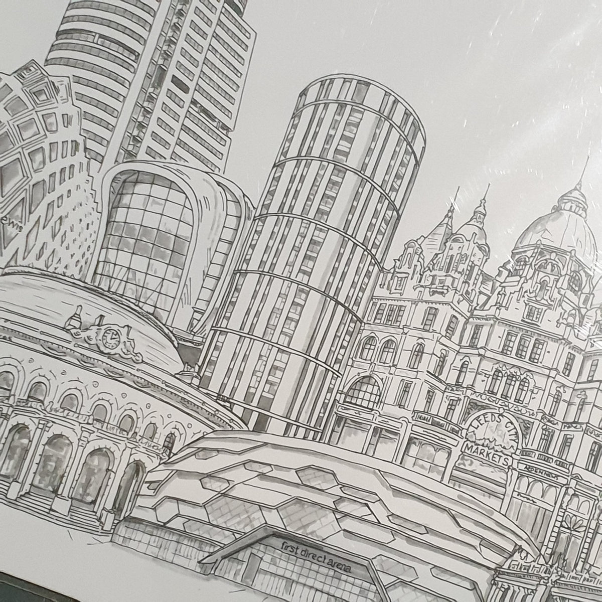 Leeds Landmarks Collage Illustration - A4 print - Art by Arjo - Leeds ...