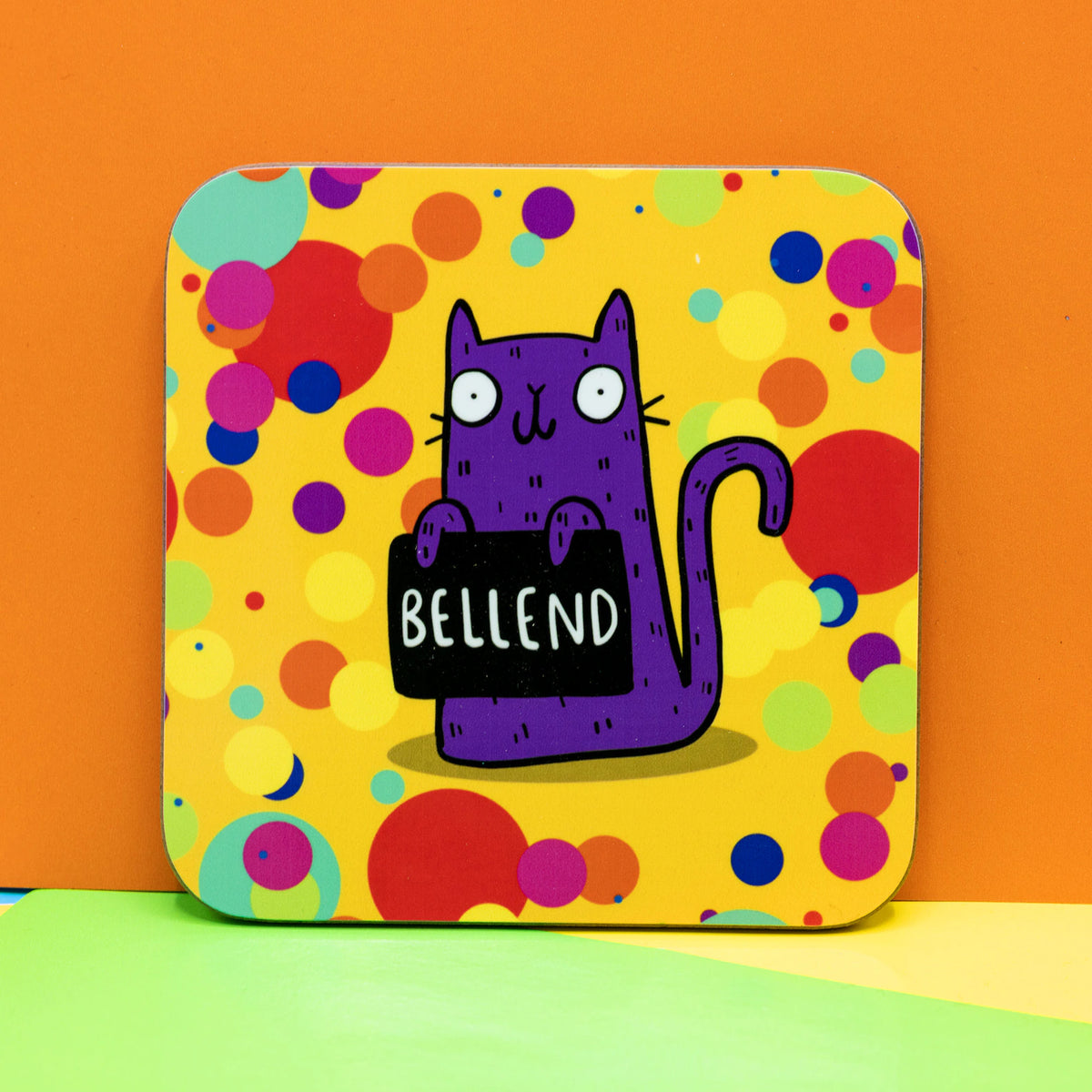 Sweary Cat Coaster - Bell End - Katie Abey - Sweary Coaster – Our ...