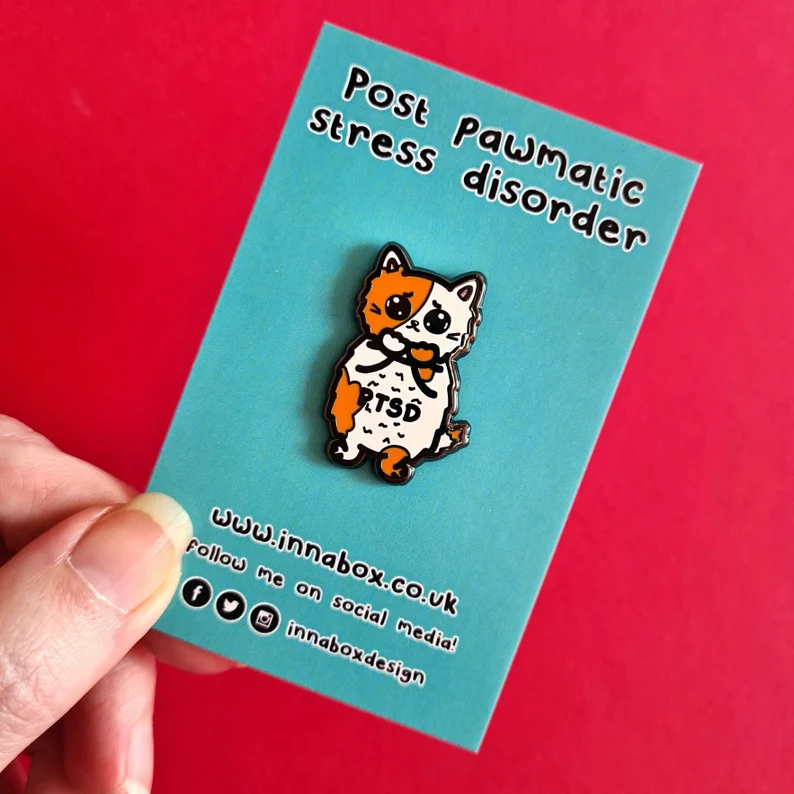 PTSD enamel pin - post traumatic stress disorder - mental health badge ...